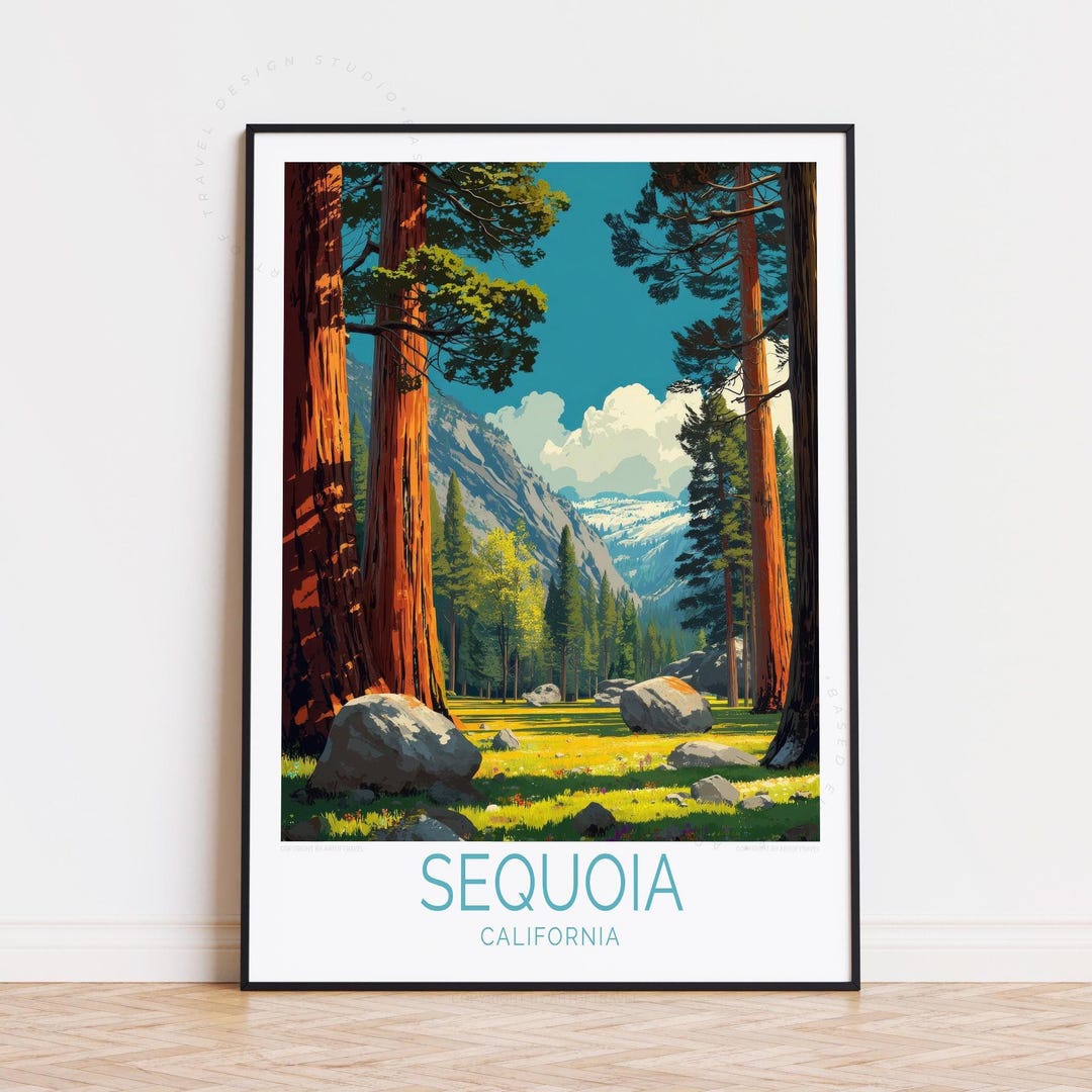 Sequoia California Poster, Sequoia Wall Art Print, Sequoia National ...