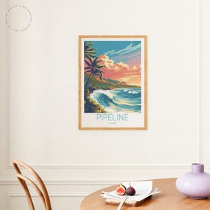 Pipeline Hawaii City Print, Hawaii Surf Poster, Pipeline Coast Wall Art ...