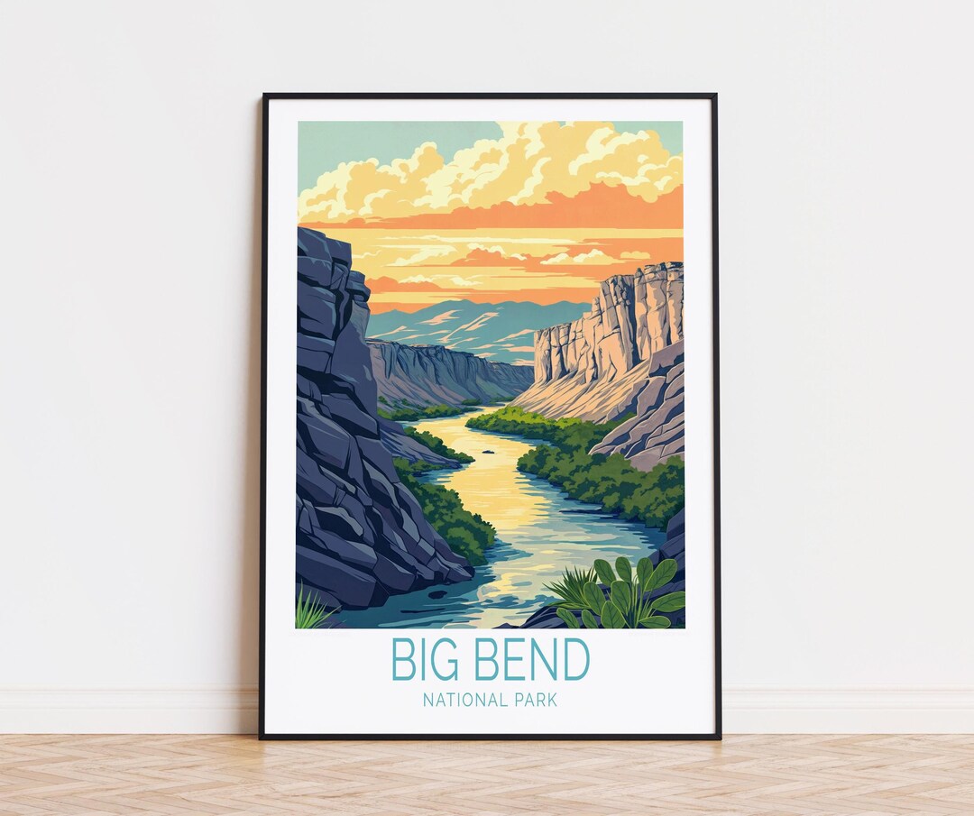 Big Bend National Park Travel Poster, Texas Wall Art, Big Bend Texas ...