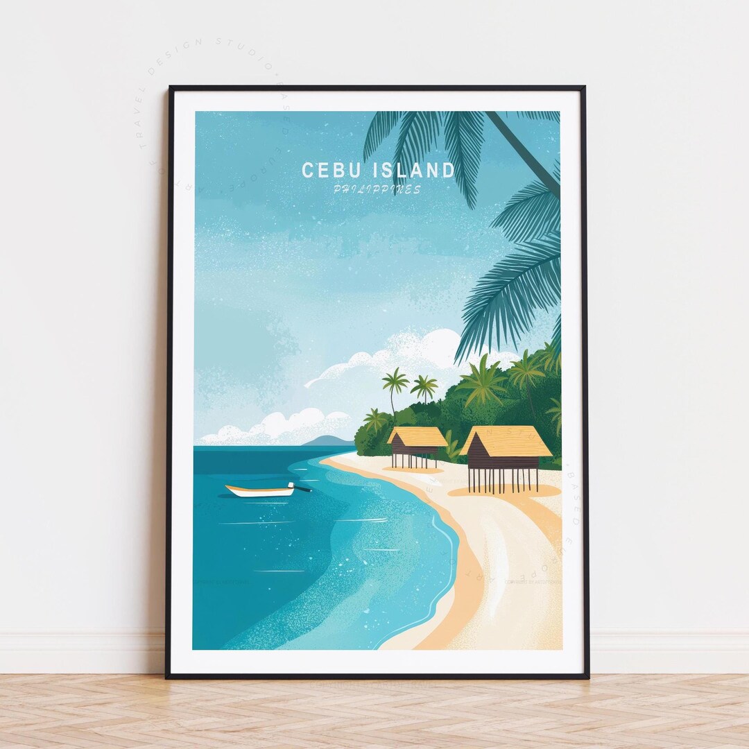 Cebu Island Indonesia Travel Poster, Indonesia Wall Art, Cebu Island ...