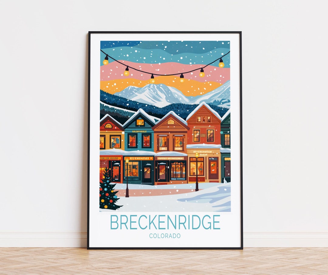 Breckenridge Colorado Travel Poster, Colorado Wall Art, Ski Resort ...