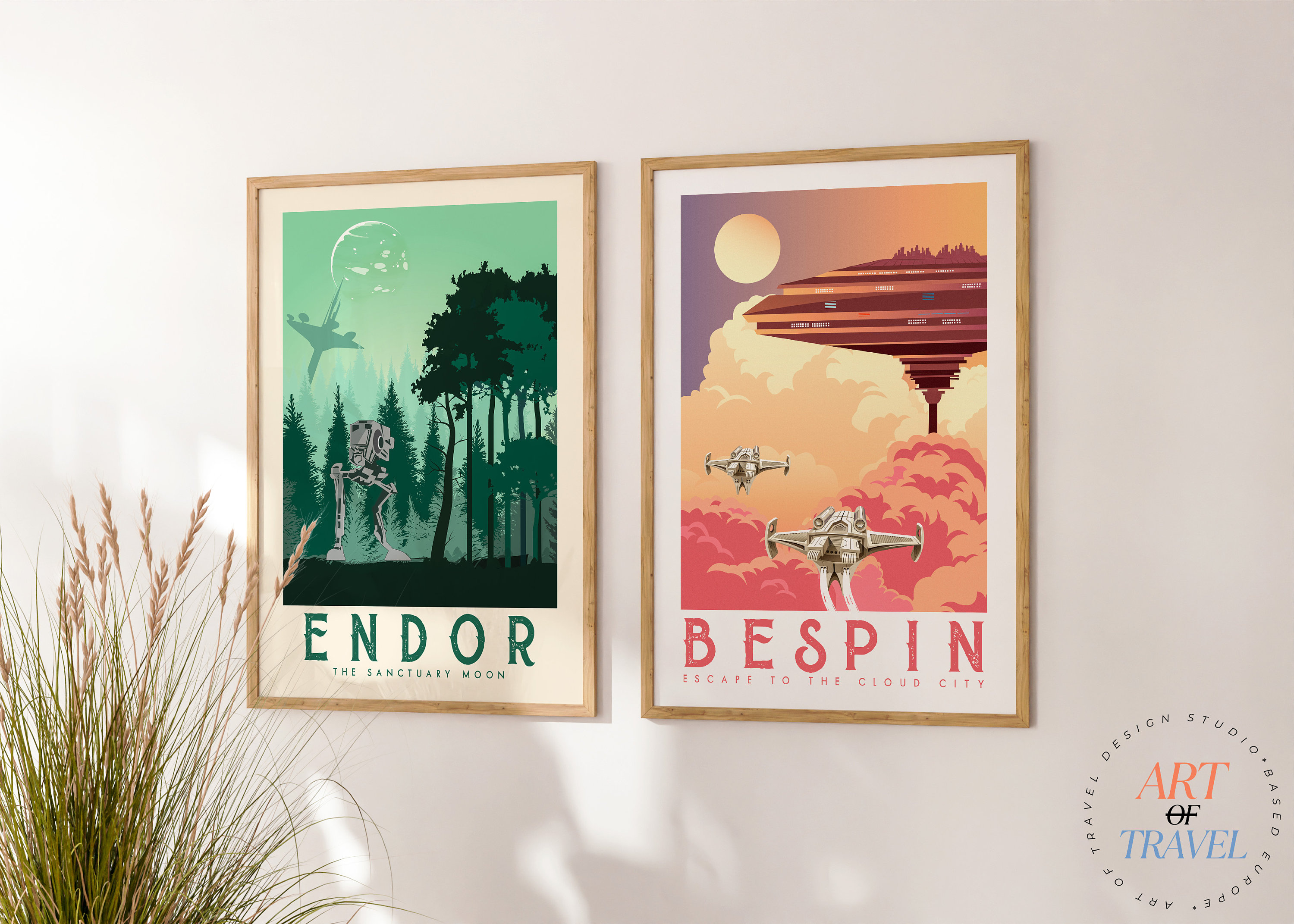 Star Wars, Forest Moon of Endor Retro Travel Poster, Star Wars Original ...