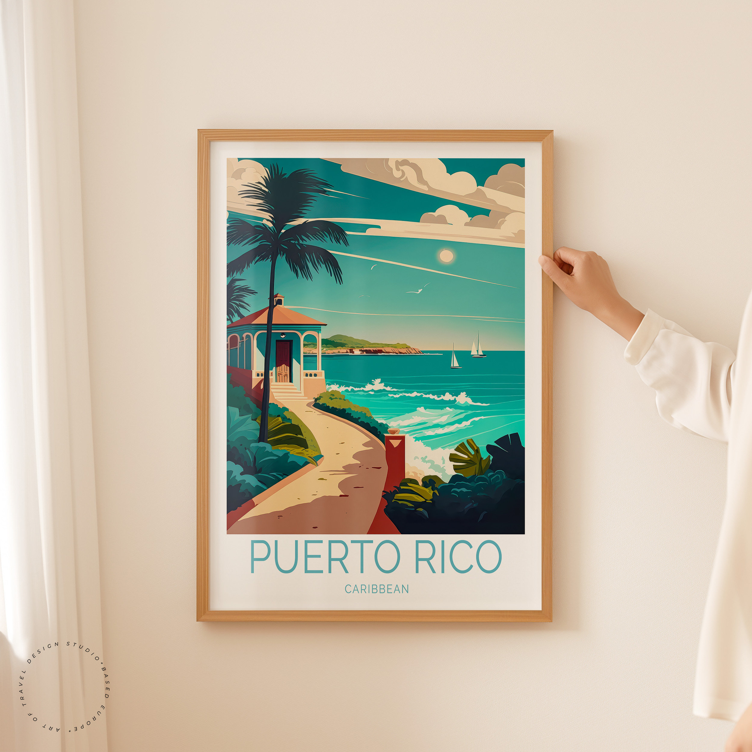Puerto Rico Travel Poster, Caribbean Wall Art, Puerto Rico Caribbean ...