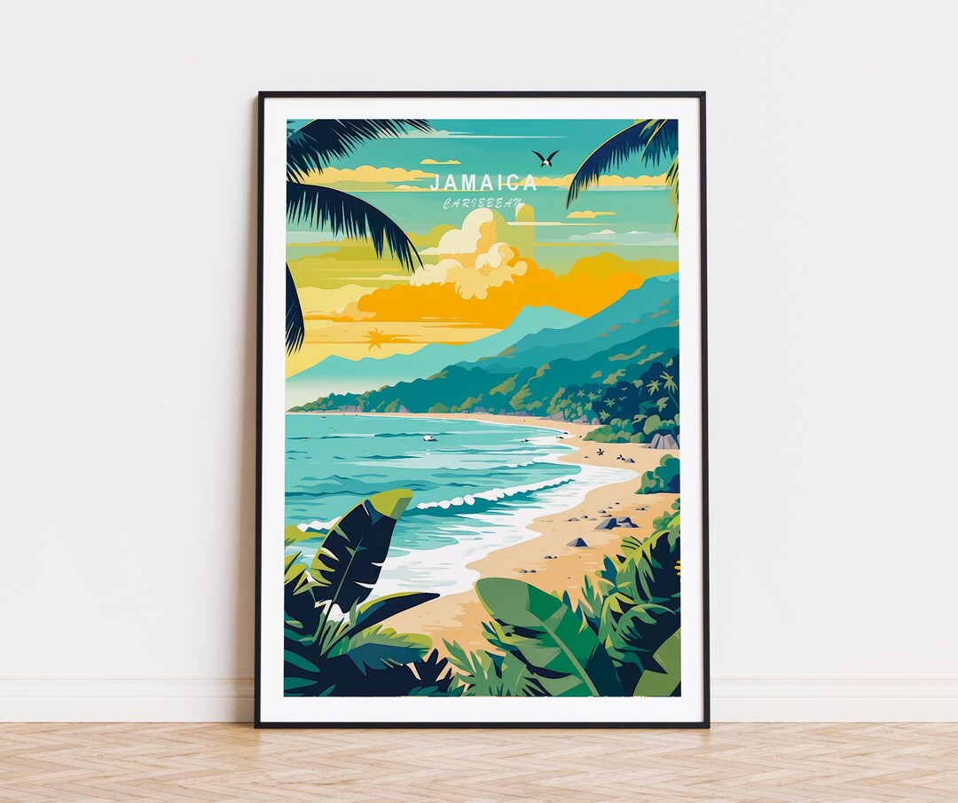 Jamaica Caribbean Travel Poster, Jamaica Print, Caribbean Wall Art ...