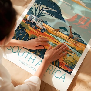 South Africa Travel Poster, Southern Africa Wall Art, Safari Poster ...