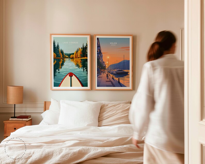 Lake Conroe Texas Travel Poster, Texas Wall Art, Lake Conroe Print ...