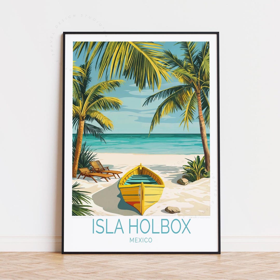 Isla Holbox Mexico Travel Poster, Mexico Wall Art, Isla Holbox Print ...