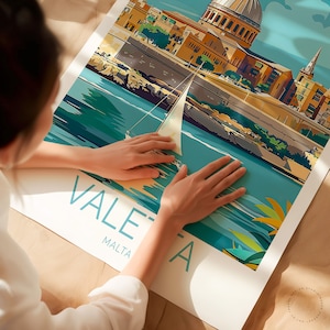Valetta Travel Poster, Malta Wall Art, Valetta Malta Print ...