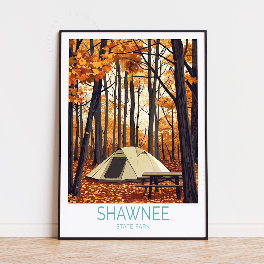 Shawnee State Park Camping Travel Poster, Pennsylvania Wall Art ...