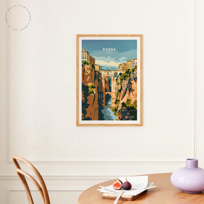 Ronda Spain Travel Poster, Spain Wall Art, Ronda Print, Travel Home ...