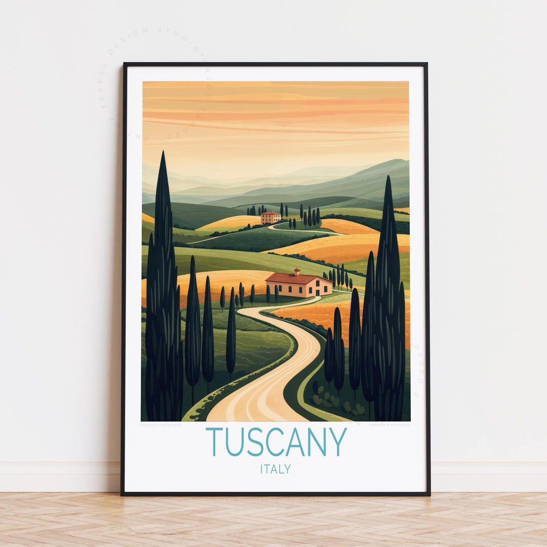 Tuscany Italy Travel Poster, Italy Wall Art, Tuscany Florence Print ...