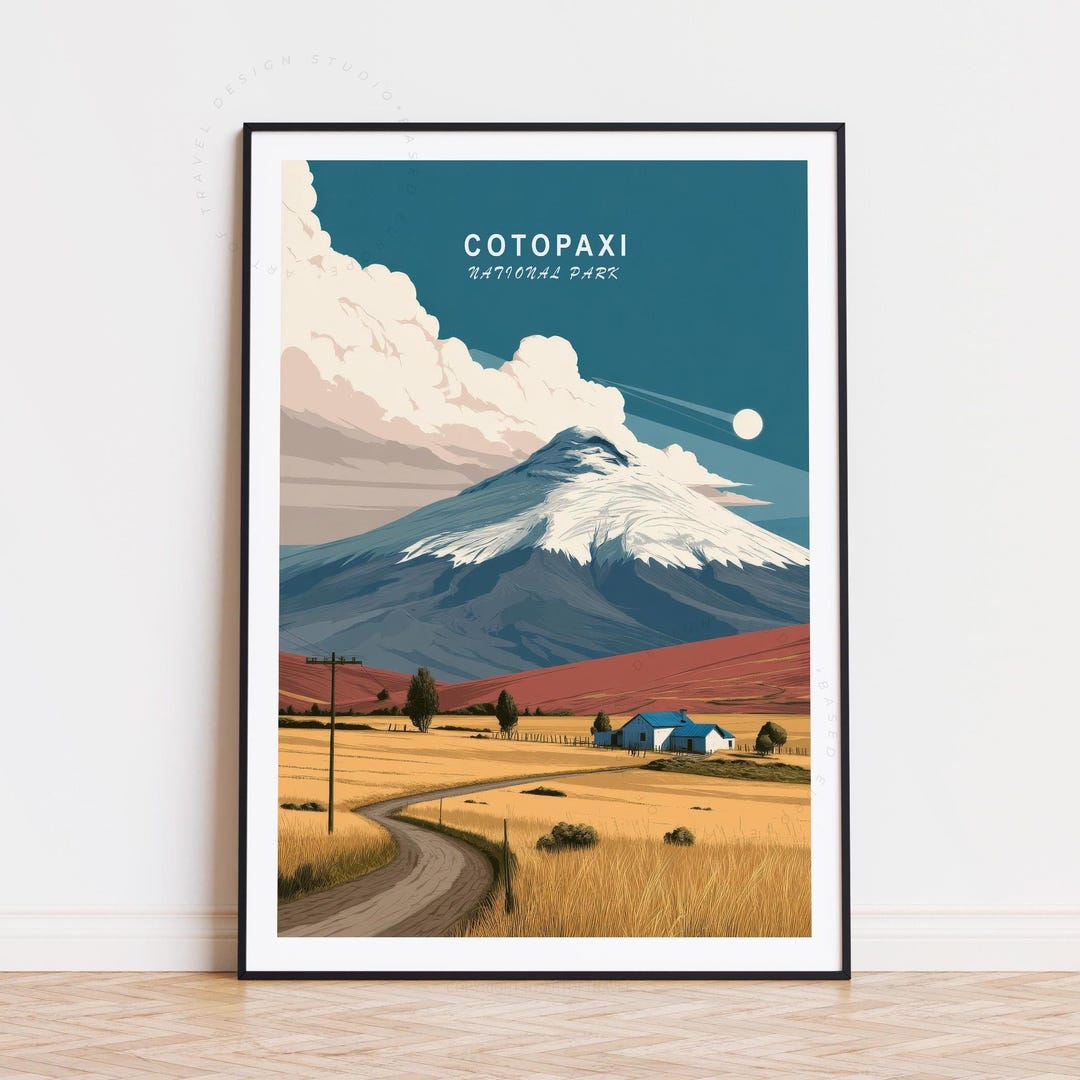 Cotopaxi National Park Travel Poster, Ecuador Wall Art, Parque Nacional ...
