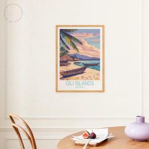 Gili Islands Indonesia Travel Poster, Indonesia Wall Art, Gili Islands ...