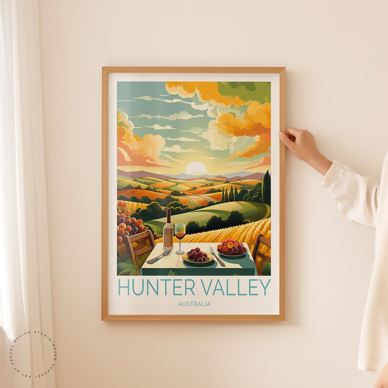 Hunter Valley Australia Poster, Hunter Valley Wall Decor, Australia ...