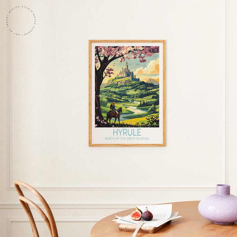 Hyrule Travel Poster, North of the Great Plateau Print, Shrines of ...