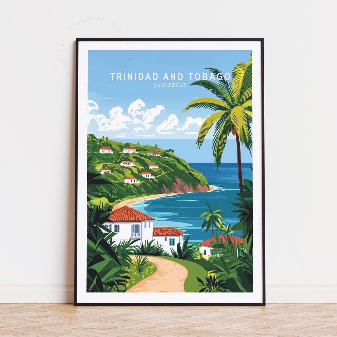 Trinidad and Tobago Travel Poster, Caribbean Wall Art, Trinidad and ...