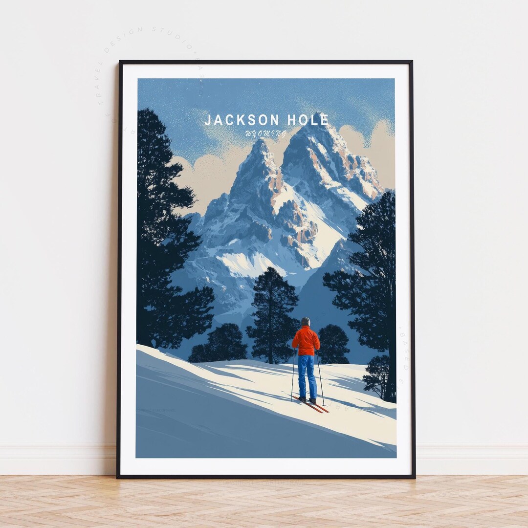 Jackson Hole Wyoming Travel Poster, Wyoming Wall Art, Jackson Hole ...