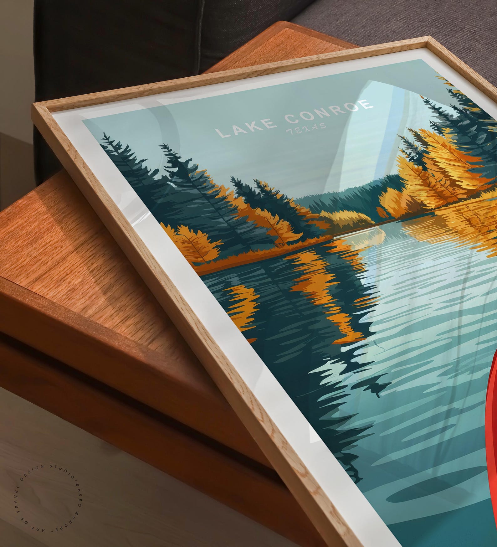 Lake Conroe Texas Travel Poster, Texas Wall Art, Lake Conroe Print ...