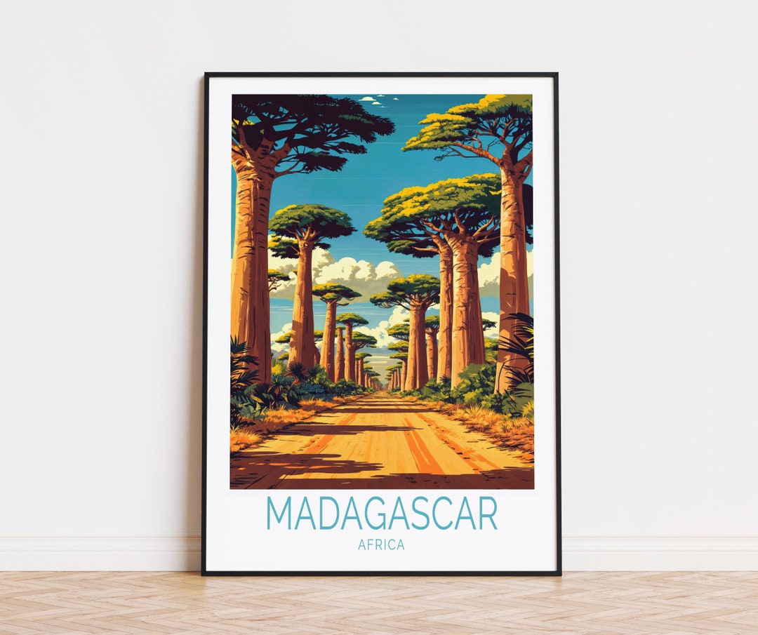 Madagascar Africa Travel Poster, Africa Wall Art, Madagascar Print ...
