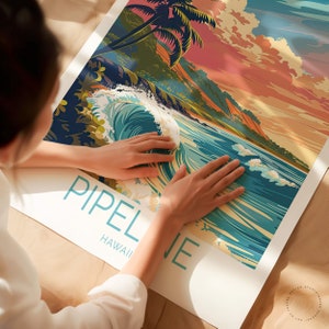 Pipeline Hawaii City Print, Hawaii Surf Poster, Pipeline Coast Wall Art ...