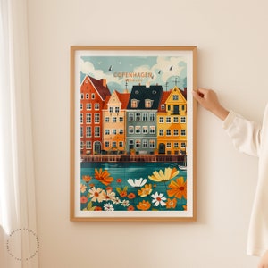 Copenhagen Travel Poster, Denmark Copenhagen Wall Art, Denmark City ...