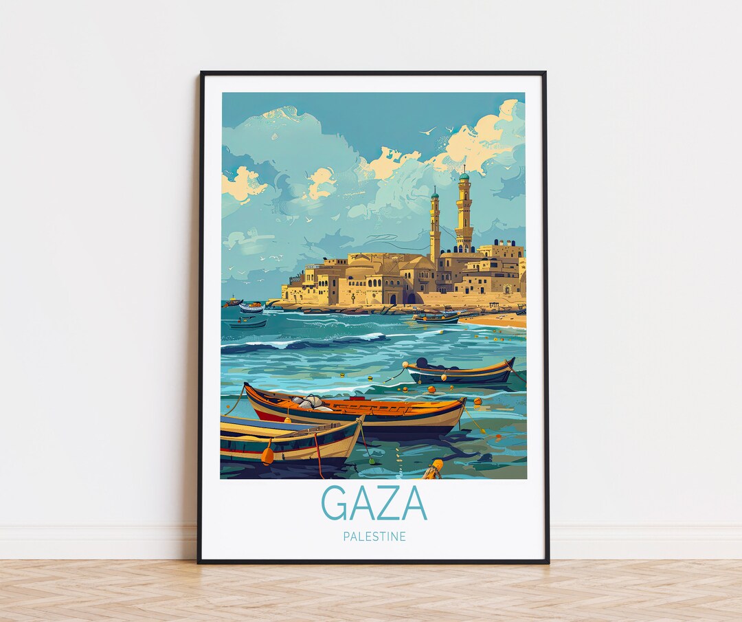 Gaza Palestinian Travel Poster, Palestinian Wall Art Decor, Coast ...