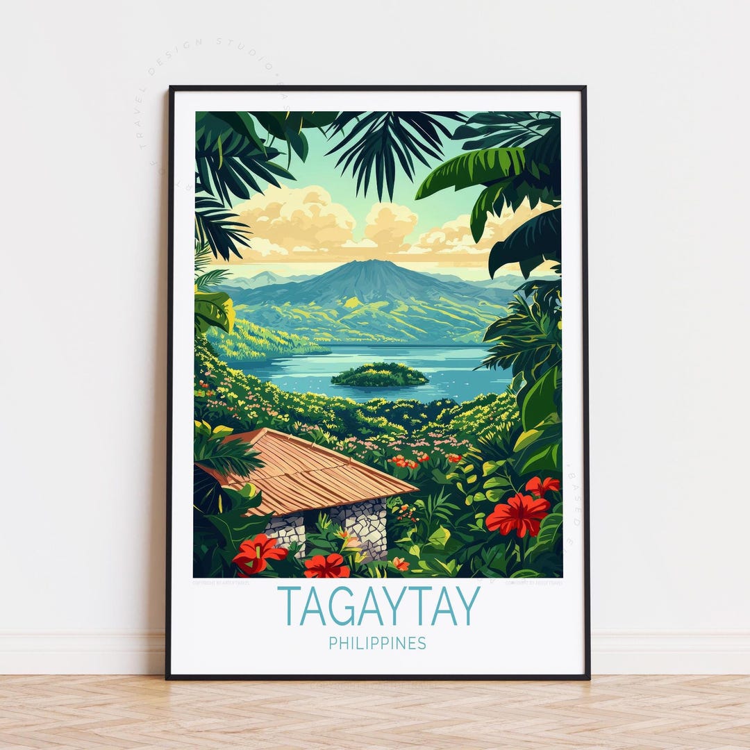 Tagaytay Philippines Travel Poster, Philippines Wall Art, Tagaytay ...