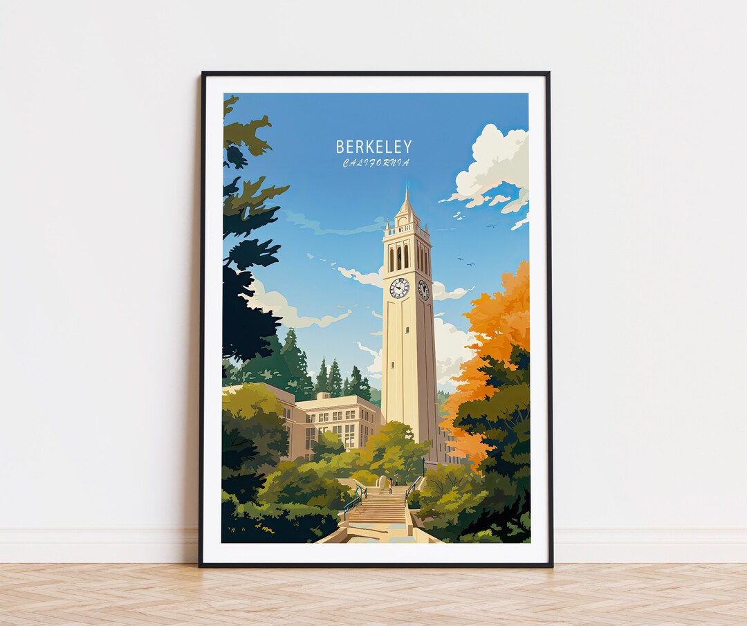 Berkeley California Travel Poster, California City Wall Art, University ...