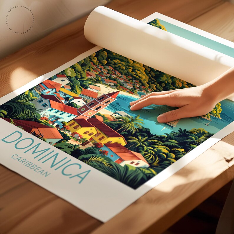 Dominica Caribbean Travel Poster, Caribbean Wall Art, Dominica Print ...