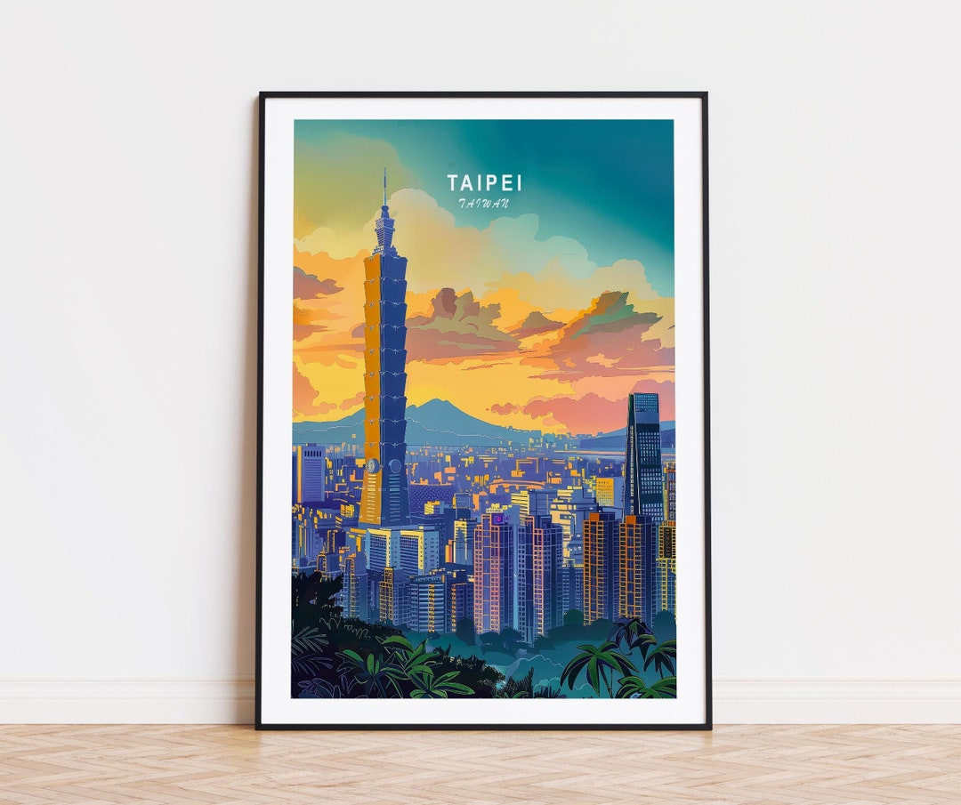 Taipei Taiwan Japan Travel Poster, Japan Wall Art, Taipei Taiwan Print ...