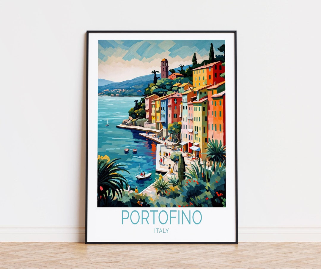 Portofino Italy Travel Poster, Italy Wall Art, Portofino Print, Home ...
