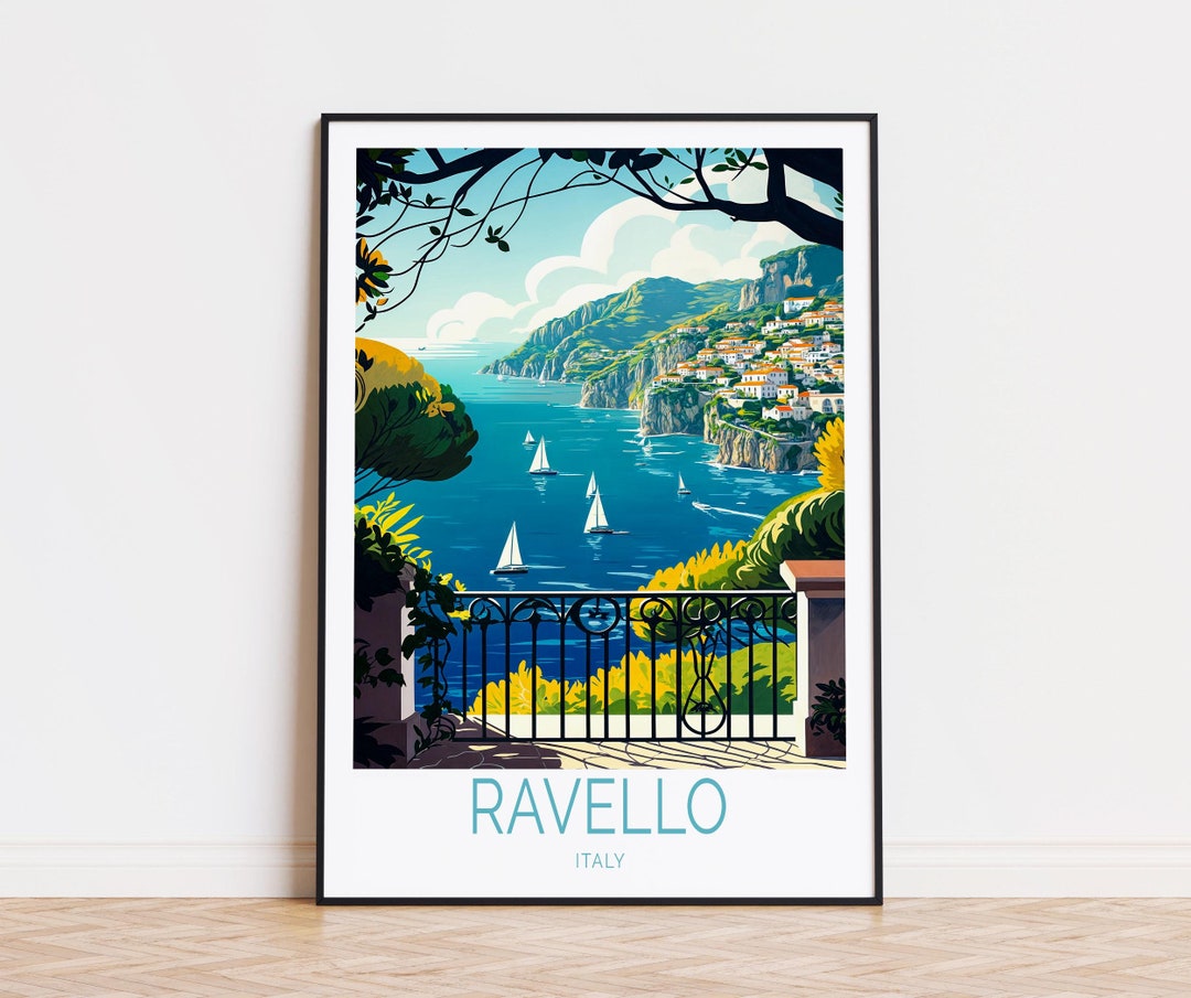Ravello Italy Travel Poster, Italy Wall Art, Italy Custom Travel Poster ...
