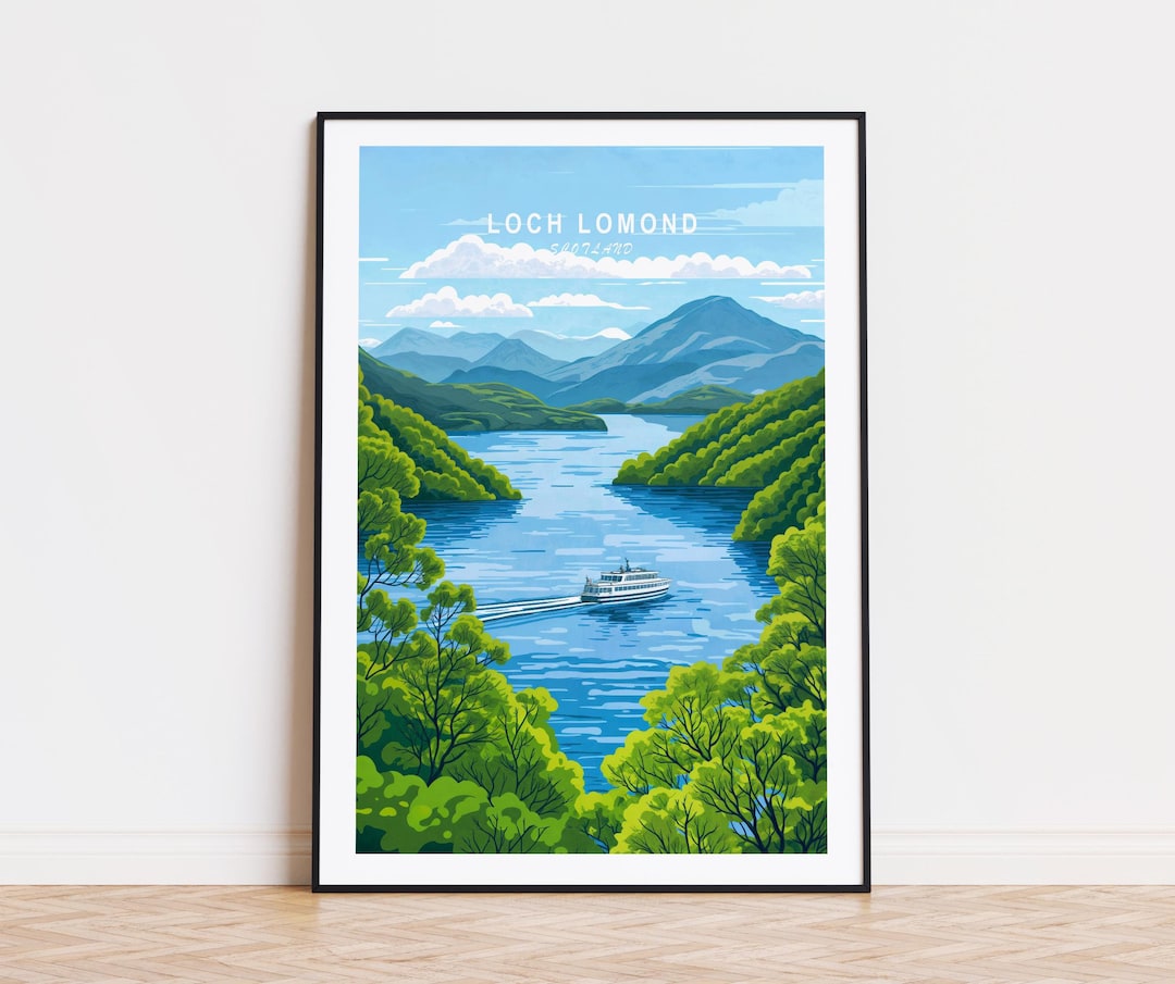Loch Lomond Scotland Travel Poster, Scotland Wall Art, Loch Lomond ...