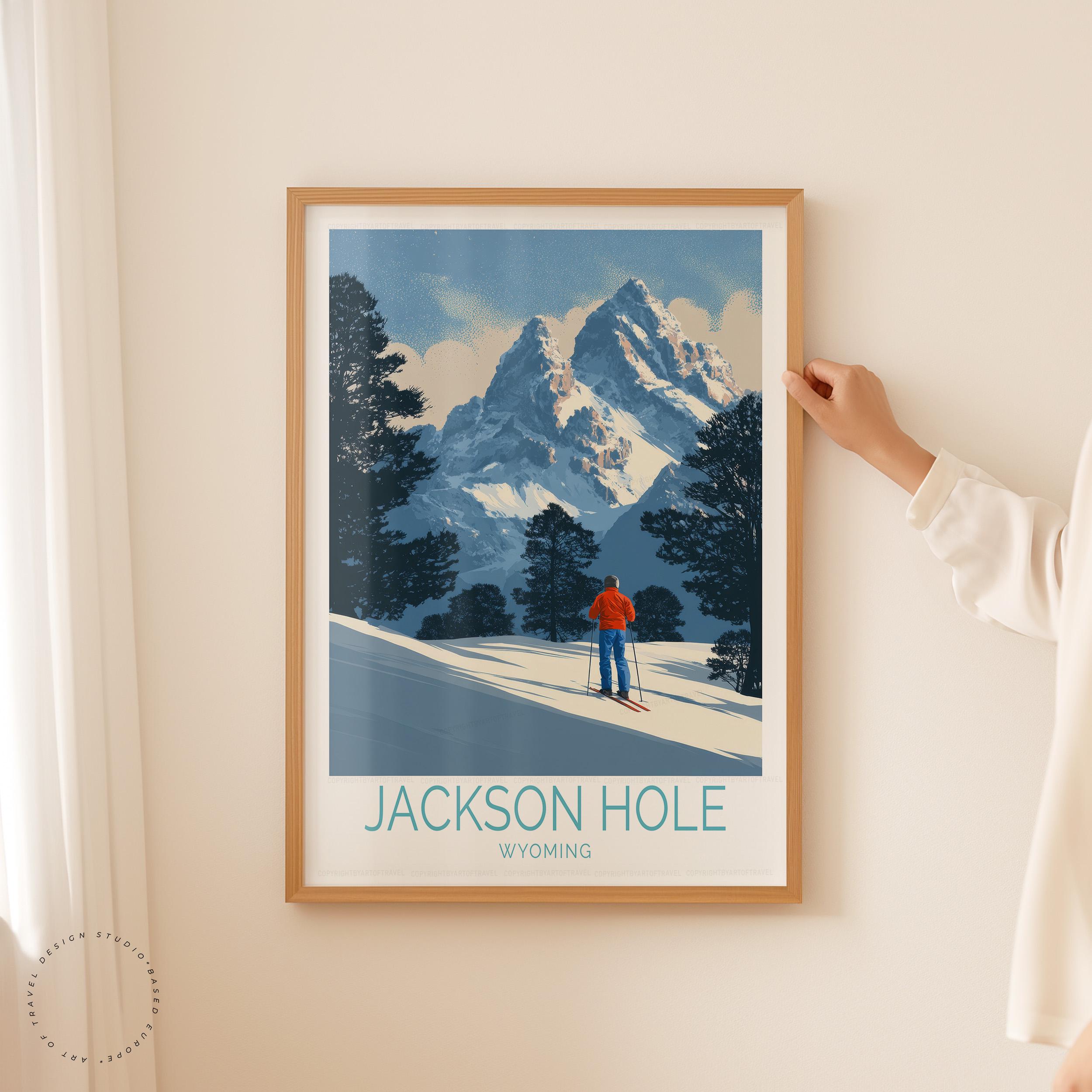Jackson Hole Wyoming Travel Poster, Wyoming Wall Art, Jackson Hole ...