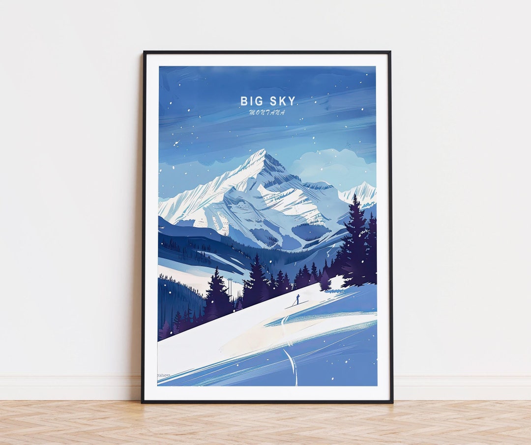 Big Sky Montana Travel Poster, Montana Wall Art, Big Sky Montana Print ...