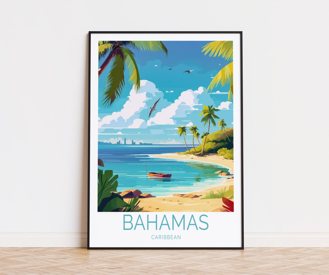 Bahamas Travel Poster, Caribbean Wall Art, Bahamas Caribbean Print ...