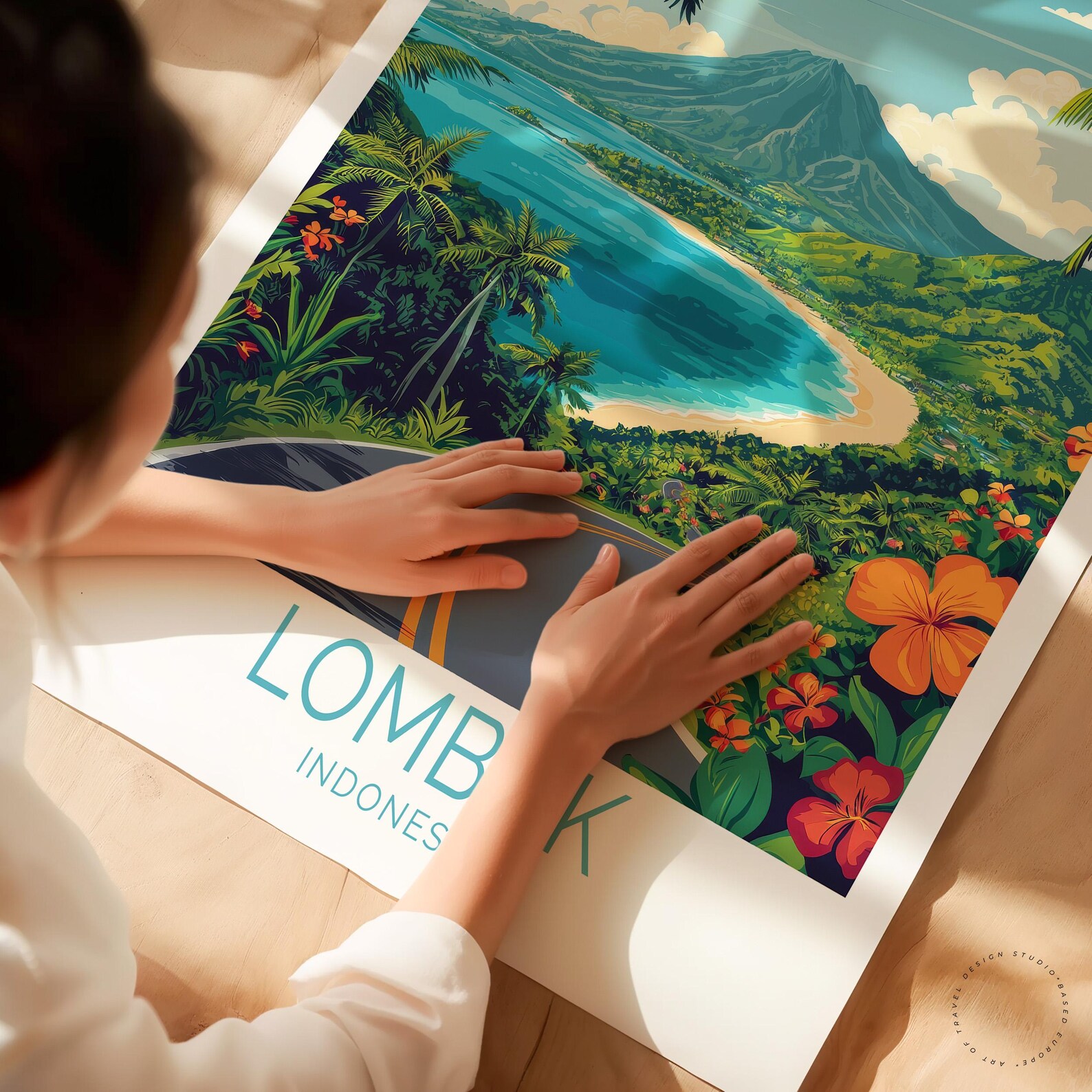 Lombok Travel Poster, Indonesia Wall Art, Lombok Indonesia Print ...