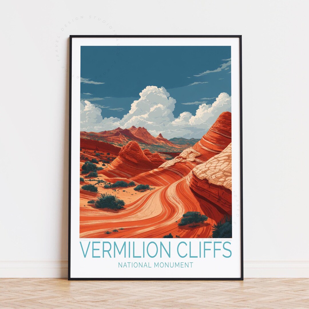 Vermilion Cliffs National Monument Poster, Arizona Desert Wall Art, Red ...