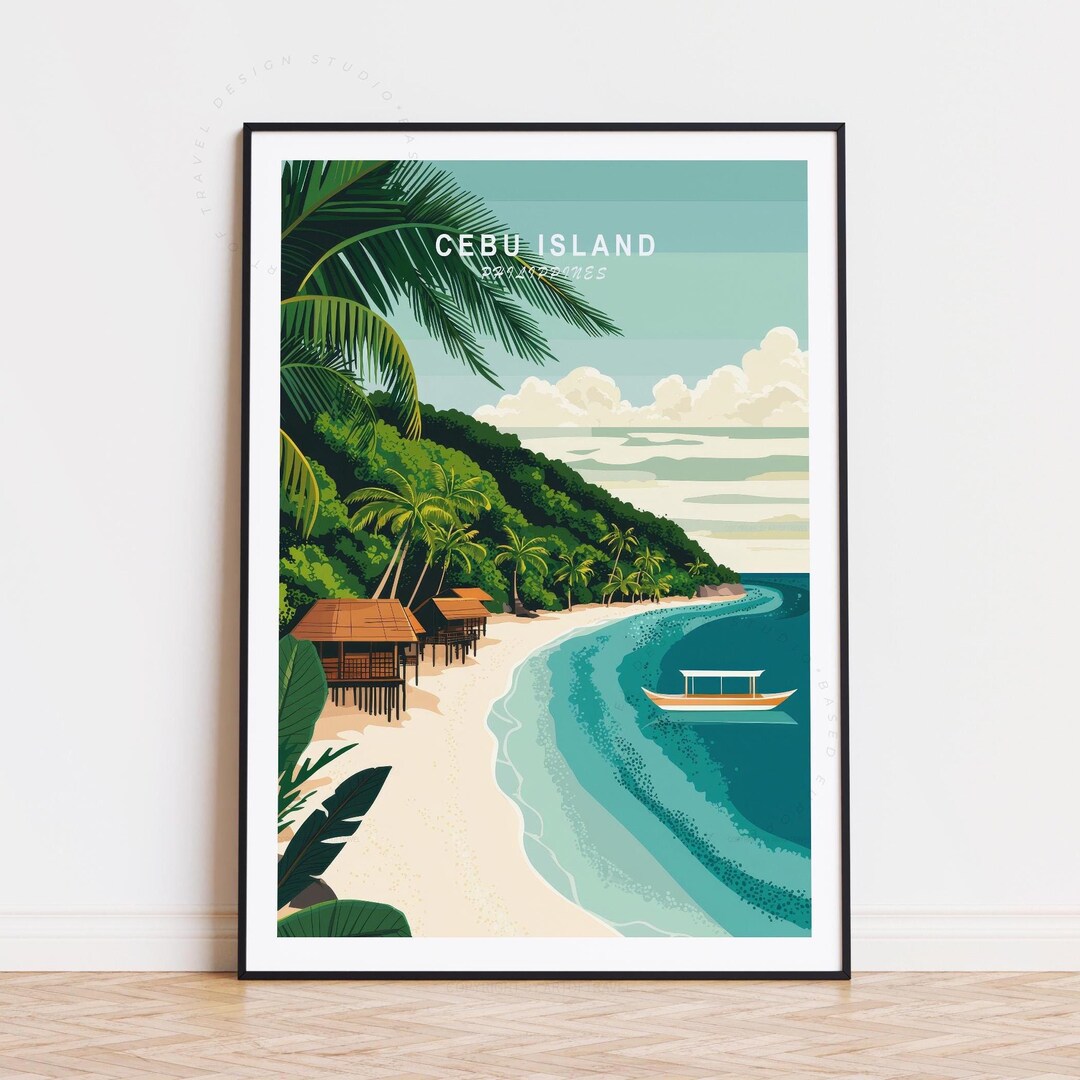 Cebu Island Travel Poster, Indonesia Wall Art, Cebu Island Indonesia ...