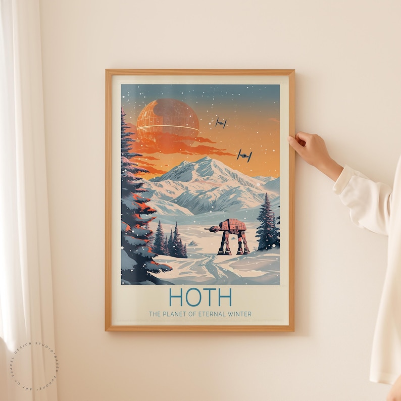 Star Wars, Hoth the Planet of Eternal Winter Travel Poster, Star Wars ...
