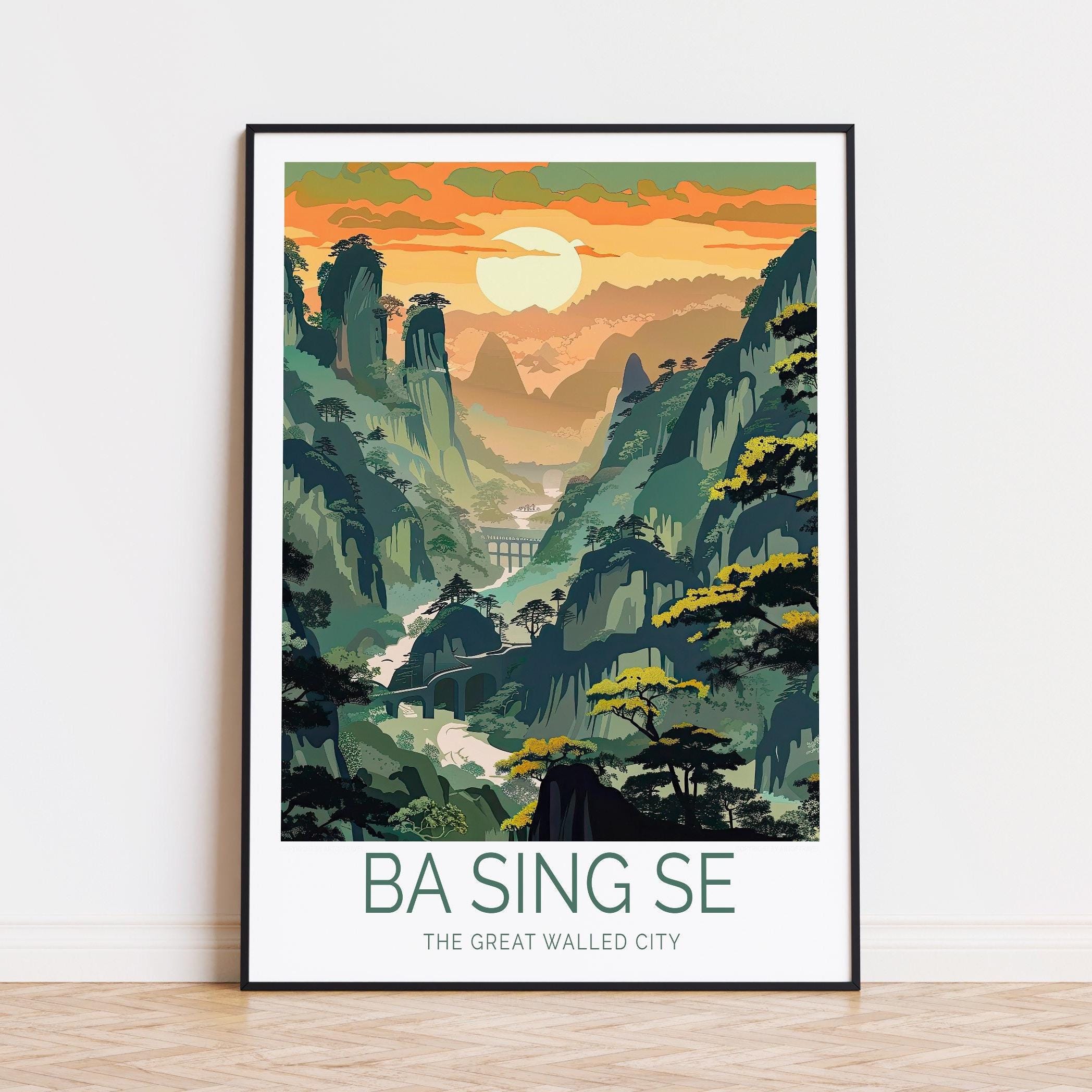 Ba Sing Se Travel Poster, the Great Walled City Print, Impenetrable ...