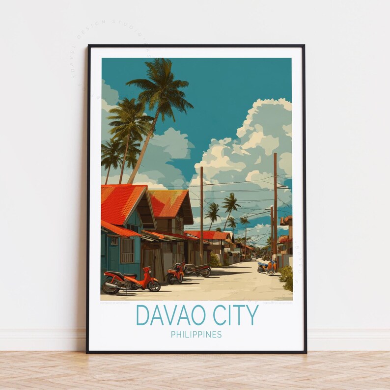 Davao City Philippines Travel Poster, Philippines Wall Art, Davao City ...