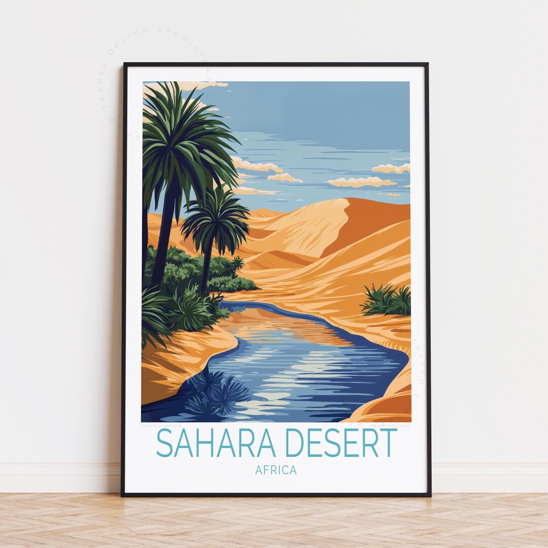 Sahara Desert Travel Poster, Africa Wall Art, Sahara Desert Africa ...