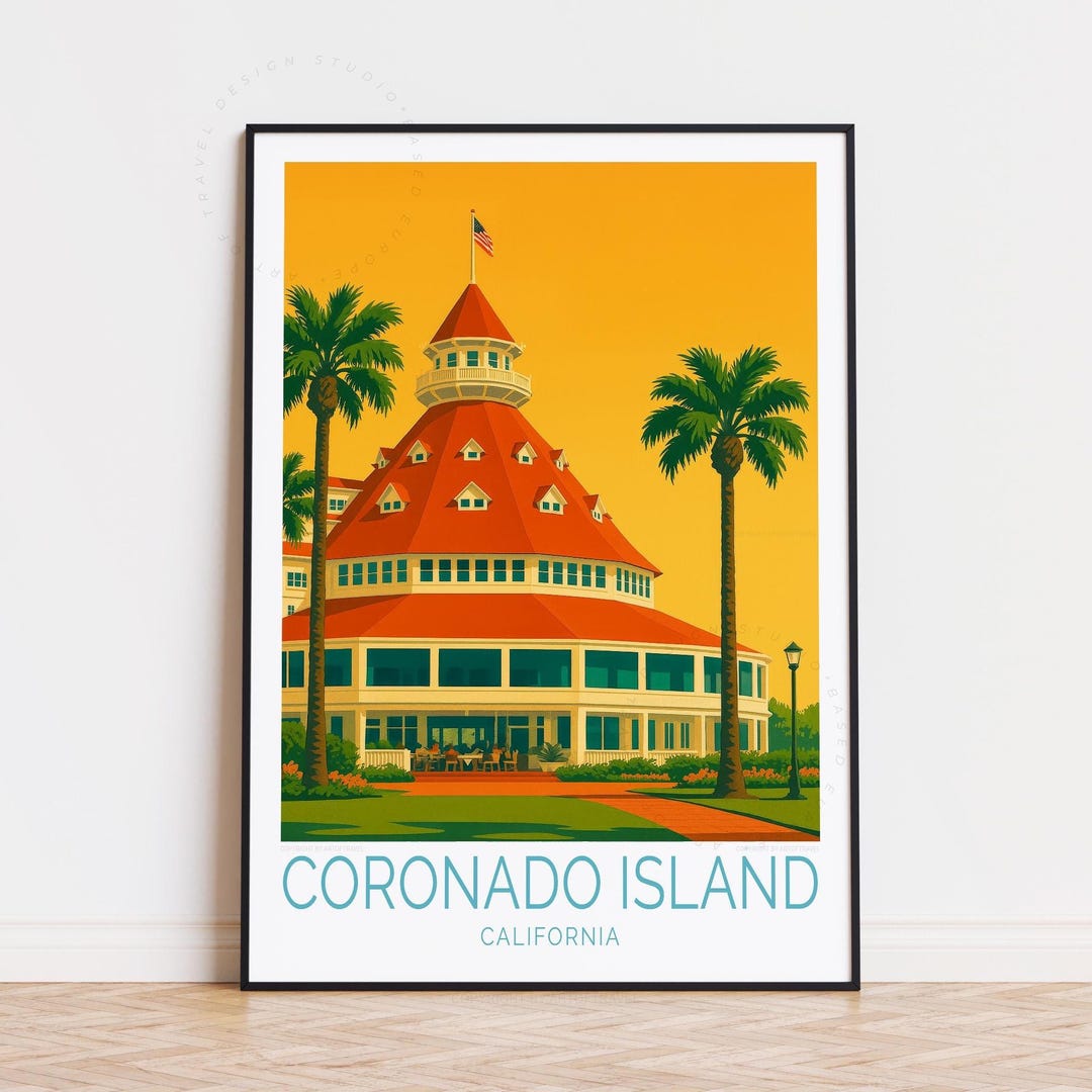 Coronado Island Travel Poster, California Wall Art, Coronado Island ...