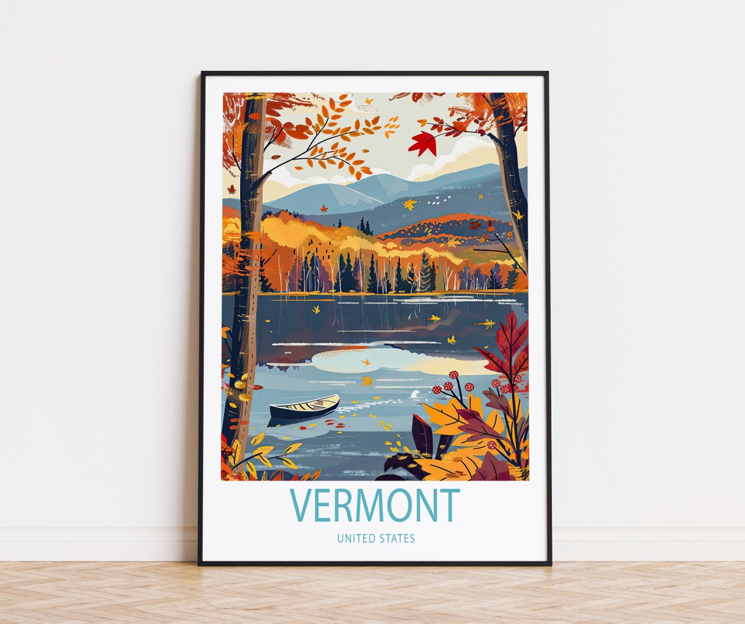 Vermont USA Travel Print, USA Vermont Travel Wall Art, Stowe Mountain ...