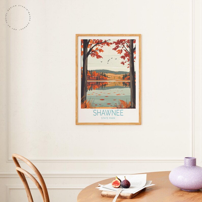 Shawnee State Park Travel Poster, Pennsylvania Wall Art, Shawnee State ...