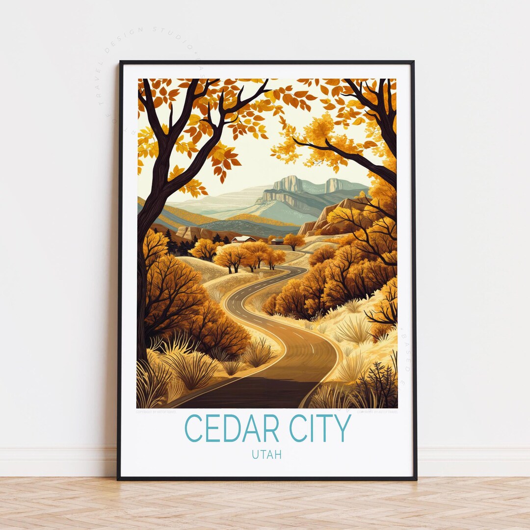 Cedar City Utah Travel Poster, Utah Wall Art, Cedar City Print, Custom ...