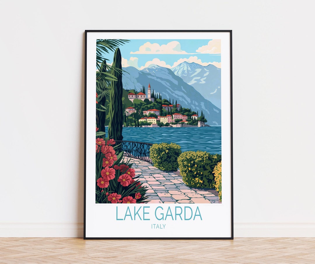 Lake Garda Italy Travel Poster, Italy Wall Art, Lake Garda Print, Home ...