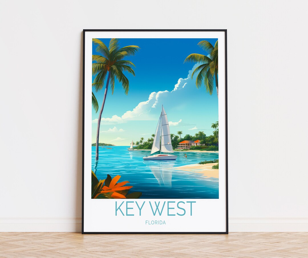 Key West Travel Poster, Florida Poster, Key West Wall Art, USA Custom ...