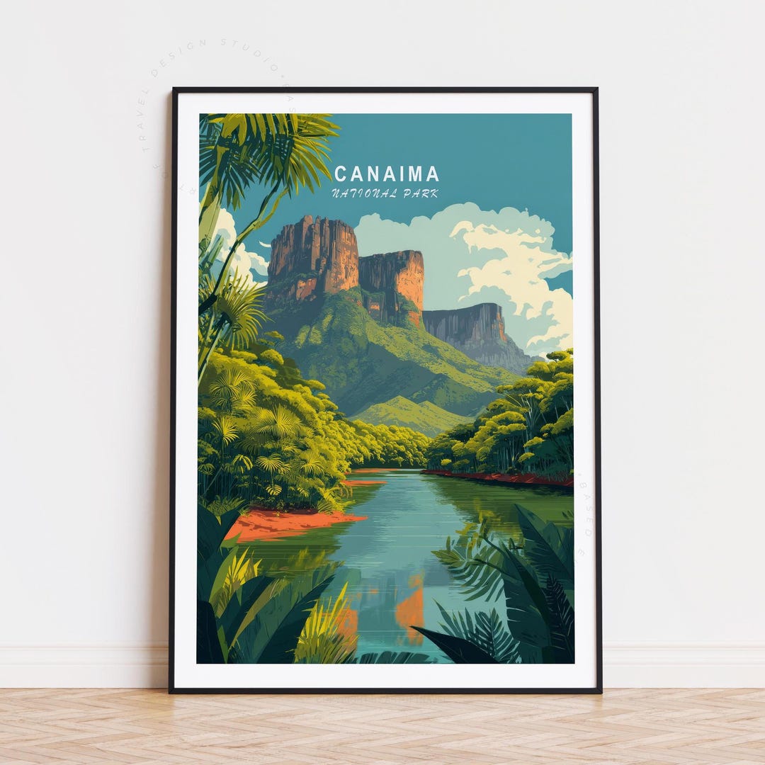 Canaima Venezuela Travel Poster, Venezuela Wall Art, Canaima Venezuela ...